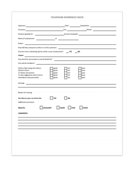 Telephone Reference Check | Safety2Go