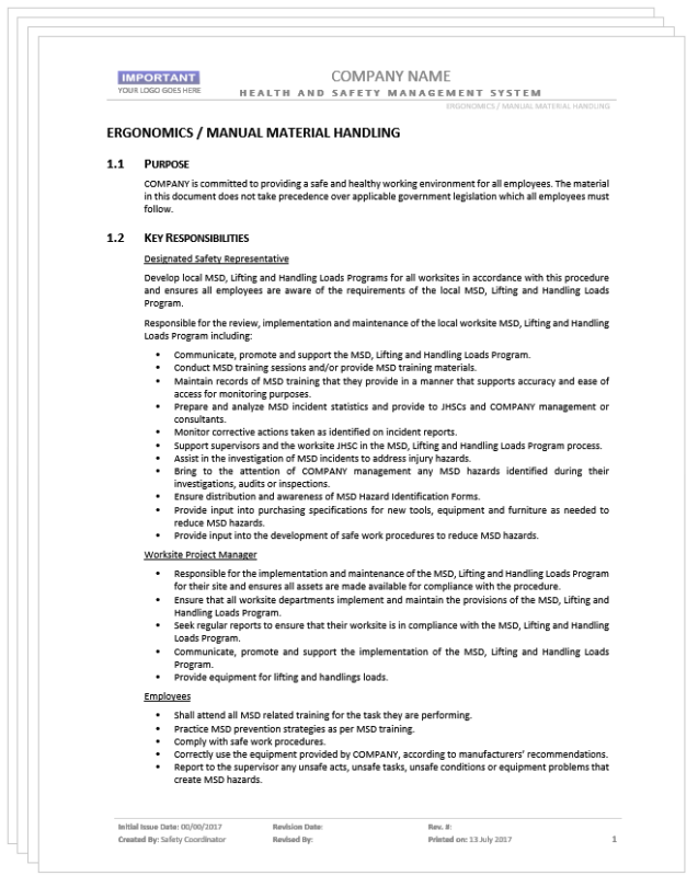 Ergonomics / Manual Material Handling - Best Practices | Safety2Go